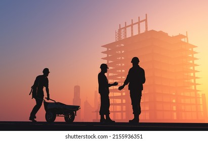 Human Figures Builders Sky3d Render Stock Illustration 2155936351 ...