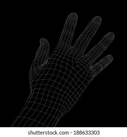 Human Hand Wire Frame Render On Stock Illustration 188633303 | Shutterstock