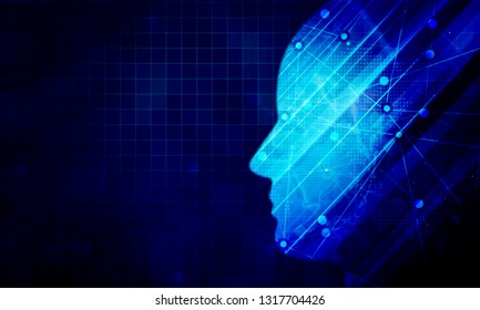 Human Head Backgroundartificial Intelligence Technology 스톡 일러스트 ...