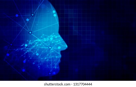 Human Head Backgroundartificial Intelligence Technology 스톡 일러스트 ...