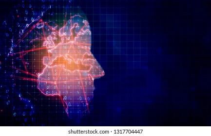 Human Head Backgroundartificial Intelligence Technology Stock ...