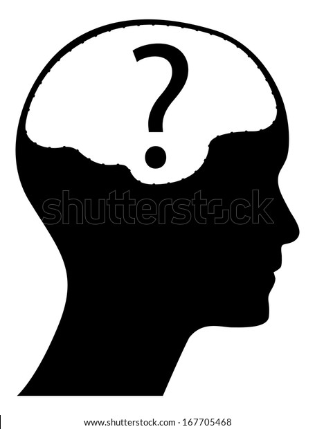 Human Head Brain Question Mark Raster Stock Illustration 167705468