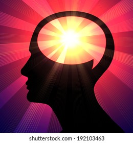 Human Head Sun Rays Background Stock Illustration 205291555 | Shutterstock
