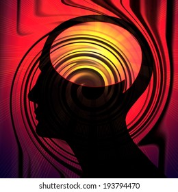 Human Head Brain Sun Rays Background Stock Illustration 193794470 ...