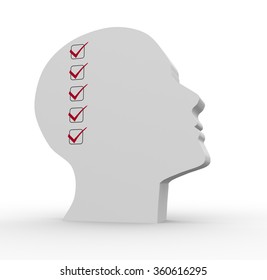 Human Head Check List 3d Render Stock Illustration 360616295 | Shutterstock