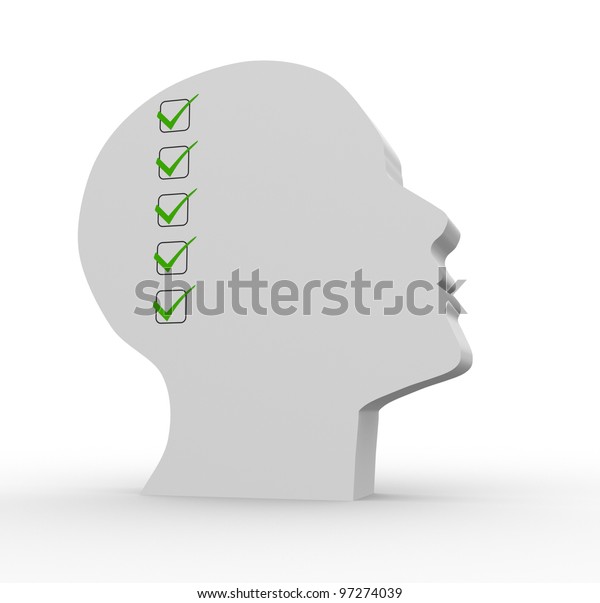 Human Head Check List 3d Render Stock Illustration 97274039 | Shutterstock