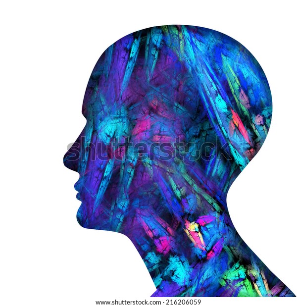 Human Head Colored White Background Stock Illustration 216206059 ...