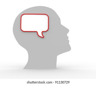 Human Head Empty Bubble 3d Render Stock Illustration 91130729