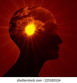 Human Head Sun Background Stock Illustration 231567493 | Shutterstock
