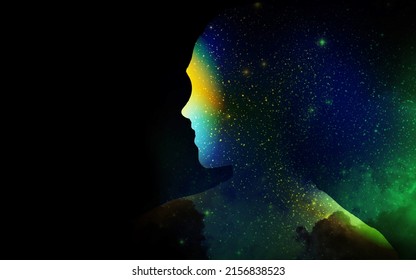 Human Head Space Background Stock Illustration 2156838523 | Shutterstock