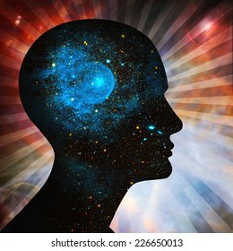 Human Head Space Elements This Image Stock Illustration 226650013 ...