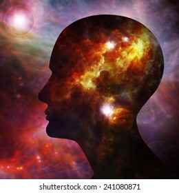 Human Head Space Elements This Image Stock Illustration 241080871 ...