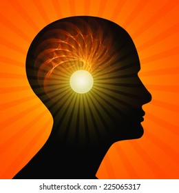 Human Head Sun Rays Background Stock Illustration 273253775 | Shutterstock