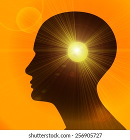 Human Head Sun Rays Background Stock Illustration 256905727 | Shutterstock