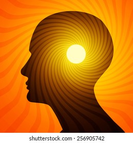Human Head Sun Rays Background Stock Illustration 256905742 | Shutterstock