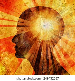 Human Head Sun Rays Wall Background Stock Illustration 249432037 ...