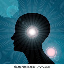 Human Head Sun Rays Background Stock Illustration 273253775 | Shutterstock