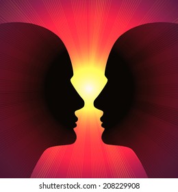 Human Head Sun Sky Rays Background 스톡 일러스트 208229908 | Shutterstock