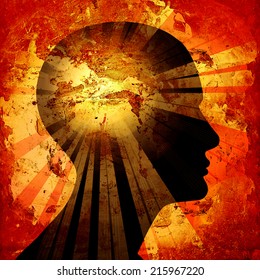 Human Head Sun Rays Wall Background 库存插图 249432037 | Shutterstock