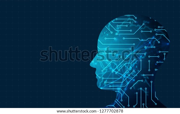 Human Head Technology Backgroundabstract Circuit Concept 库存插图 ...