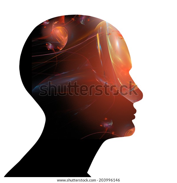 Human Head White Background Stock Illustration 203996146