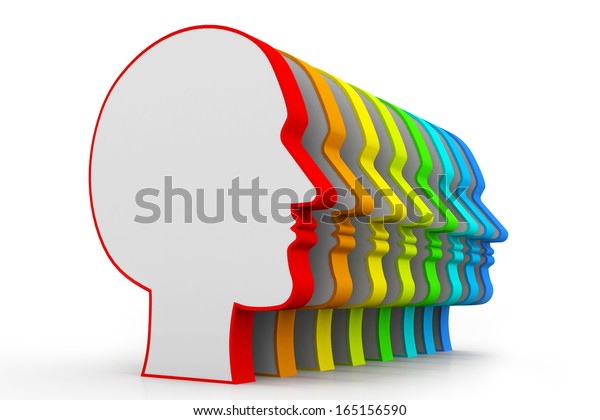 Human Heads Row Stock Illustration 165156590