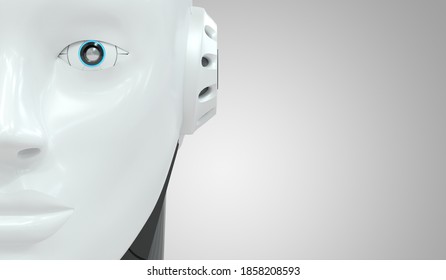 Human Looking Robot Head 3d Rendering Stock Illustration 1858208593 ...