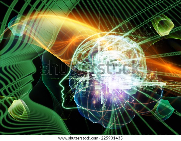 Human Mind Series Backdrop Composed Brain Stok İllüstrasyon 225931435