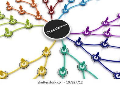 Human Teamwork Organization Connection Chart Bubble Stock Illustration ...
