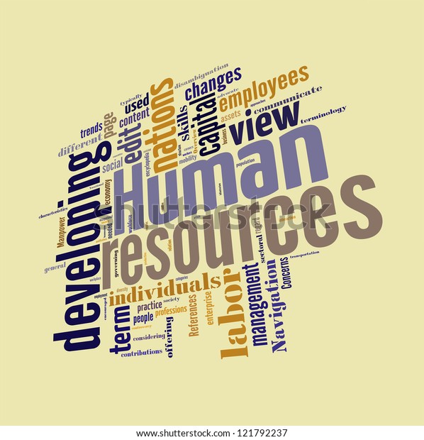 Human Resource Word Cloud Isolated White Stock Illustration 121792237
