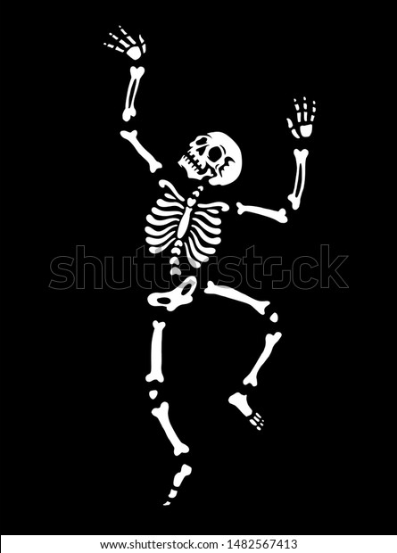Human Skeleton Dancing Pose Dancing Skeleton Stock Illustration ...