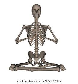 Human Skeleton Meditation 3d Render Stock Illustration 401065486 ...