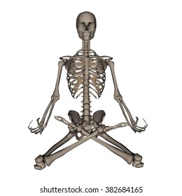 Human Skeleton Meditation 3d Render Stock Illustration 401065486 ...