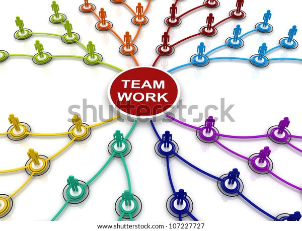 Human Teamwork Organization Connection Chart Bubble Stock Illustration ...