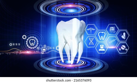 Human Tooth Analysis Virtual Reality 3d Stock Illustration 2165376093 ...