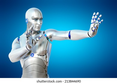 Humanoid Robot Protection Pose Stock Illustration 213844690 | Shutterstock