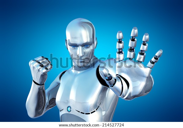 Humanoid Robot Protection Pose Stock Illustration 214527724 | Shutterstock