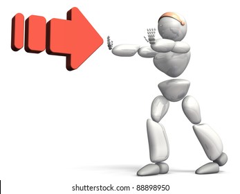 Humanoid Robot Represents Rejection This Computer Stock Illustration ...