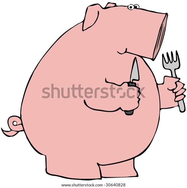 Hungry Pig Stock Illustration 30640828