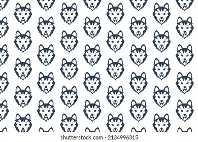 Husky Face Pattern Design Background Art Stock Illustration 2134996315 ...