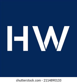 Hw Simple Initial Logo High Quality Stock Illustration 2114890133 ...