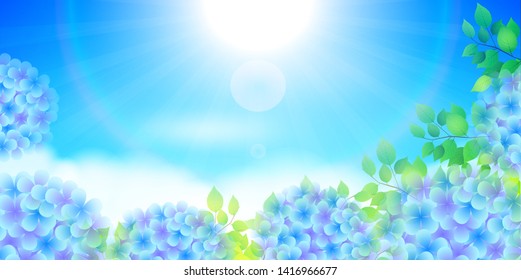 Hydrangea Flower Rainy Season Background Stock Illustration 1416966677 Hydrangea Flower Rainy Season Background Stock Illustration 1416966677