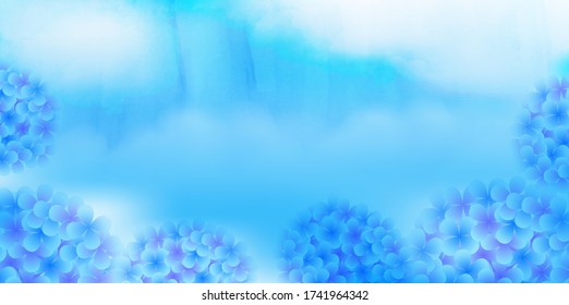 Hydrangea Flower Rainy Season Background Stock Illustration 1416966677 Hydrangea Flower Rainy Season Background Stock Illustration 1416966677