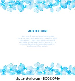 Hydrangeas Background Simple Text Flowers Template Stock Illustration ...