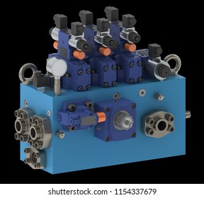 Hydraulic Manifold Control Unit Hydraulic System Stock Illustration ...