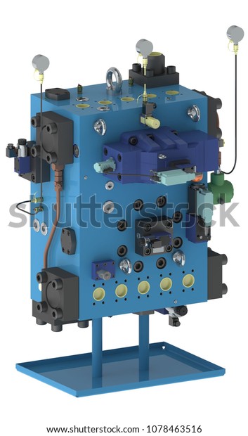 Hydraulic Manifold Control Unit Hydraulic System Stock Illustration ...
