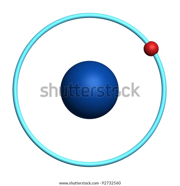Hydrogen Atom On White Background Stock Illustration 92732560