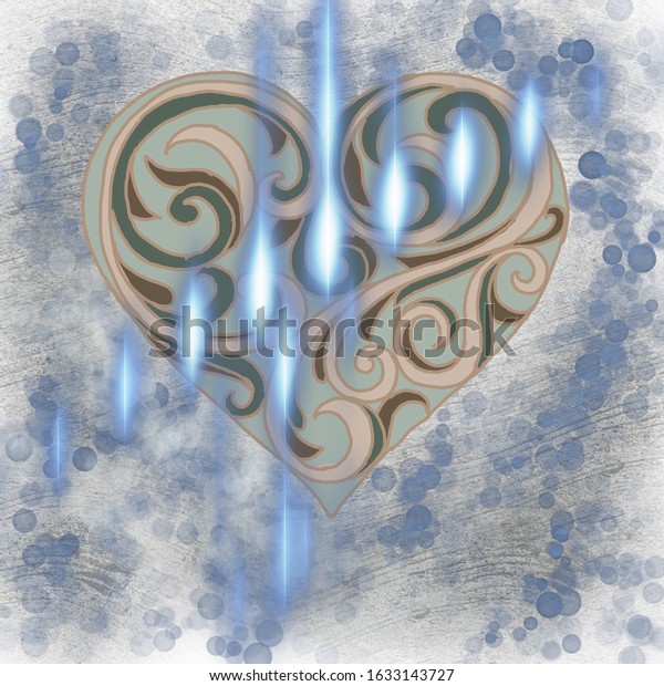 Ice Heart Light Rays Stock Illustration 1633143727 | Shutterstock