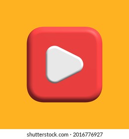 Icon 3d Red Colored Play Button Stock Illustration 2016776927 ...