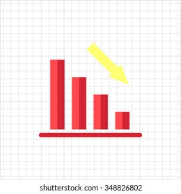 Icon Declining Bar Chart 스톡 일러스트 348826802 | Shutterstock